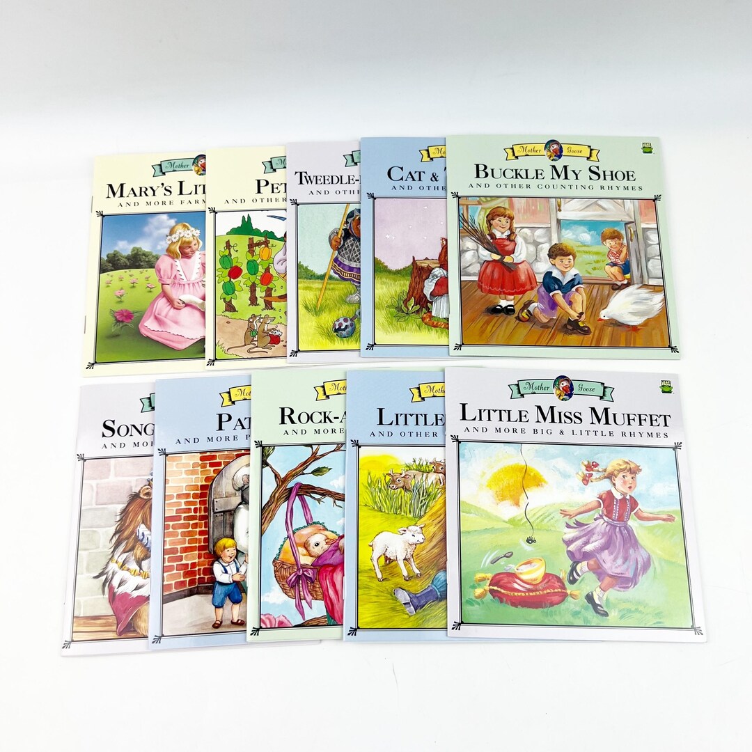 NEW Vintage 1995 Mother Goose Children's 10 Book Set Nursery Rhymes ...