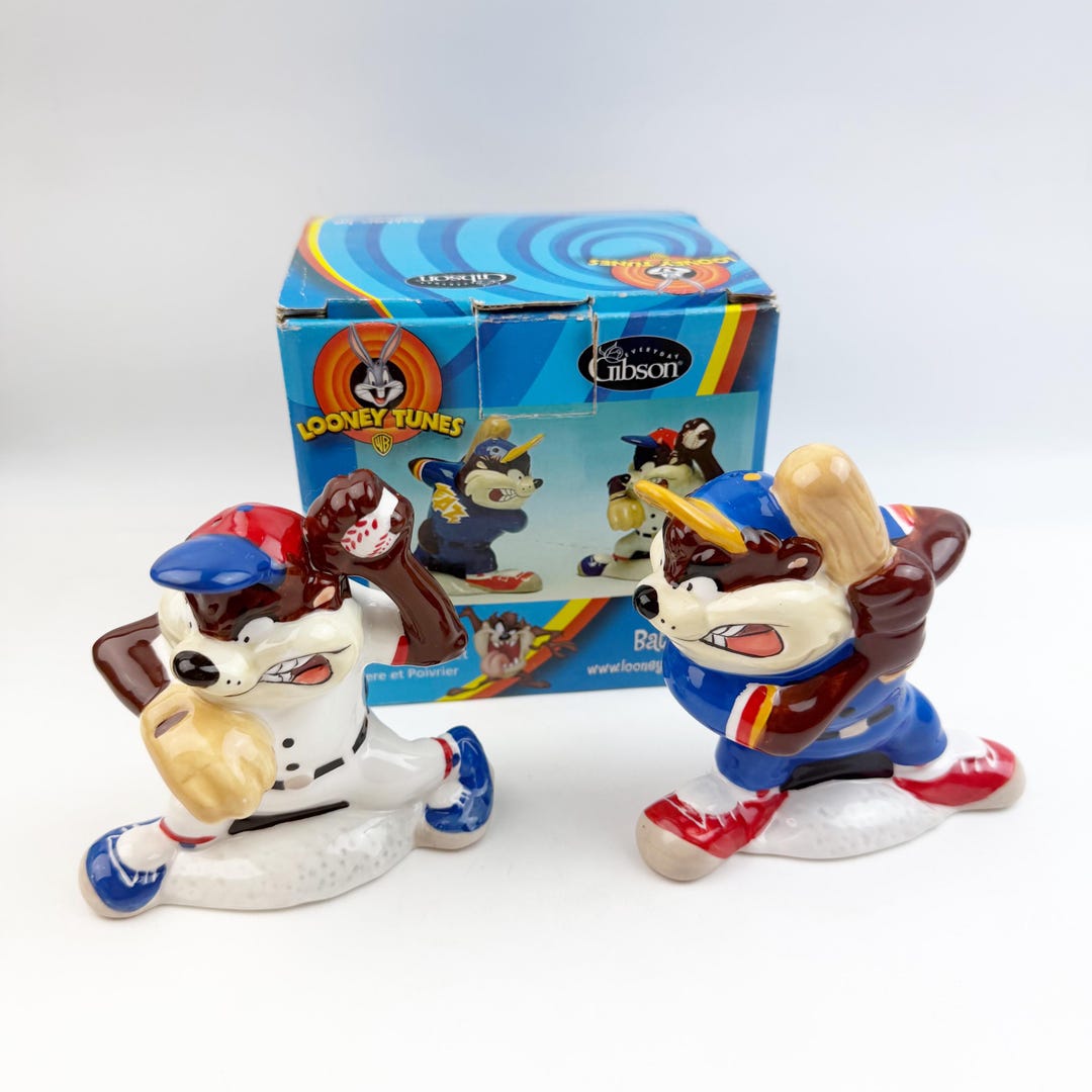 Vintage 2003 Gibson Tazmanian Taz Devil Baseball Bat Ball Salt Pepper ...