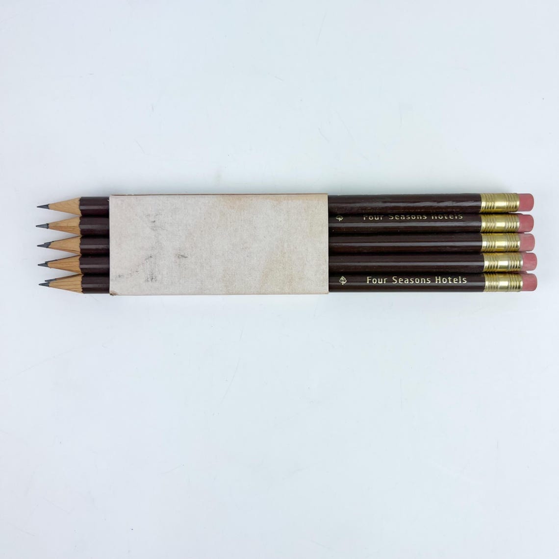 Vintage 10 Four Seasons Hotel Advertising Brown Gold Wood Pencils New ...