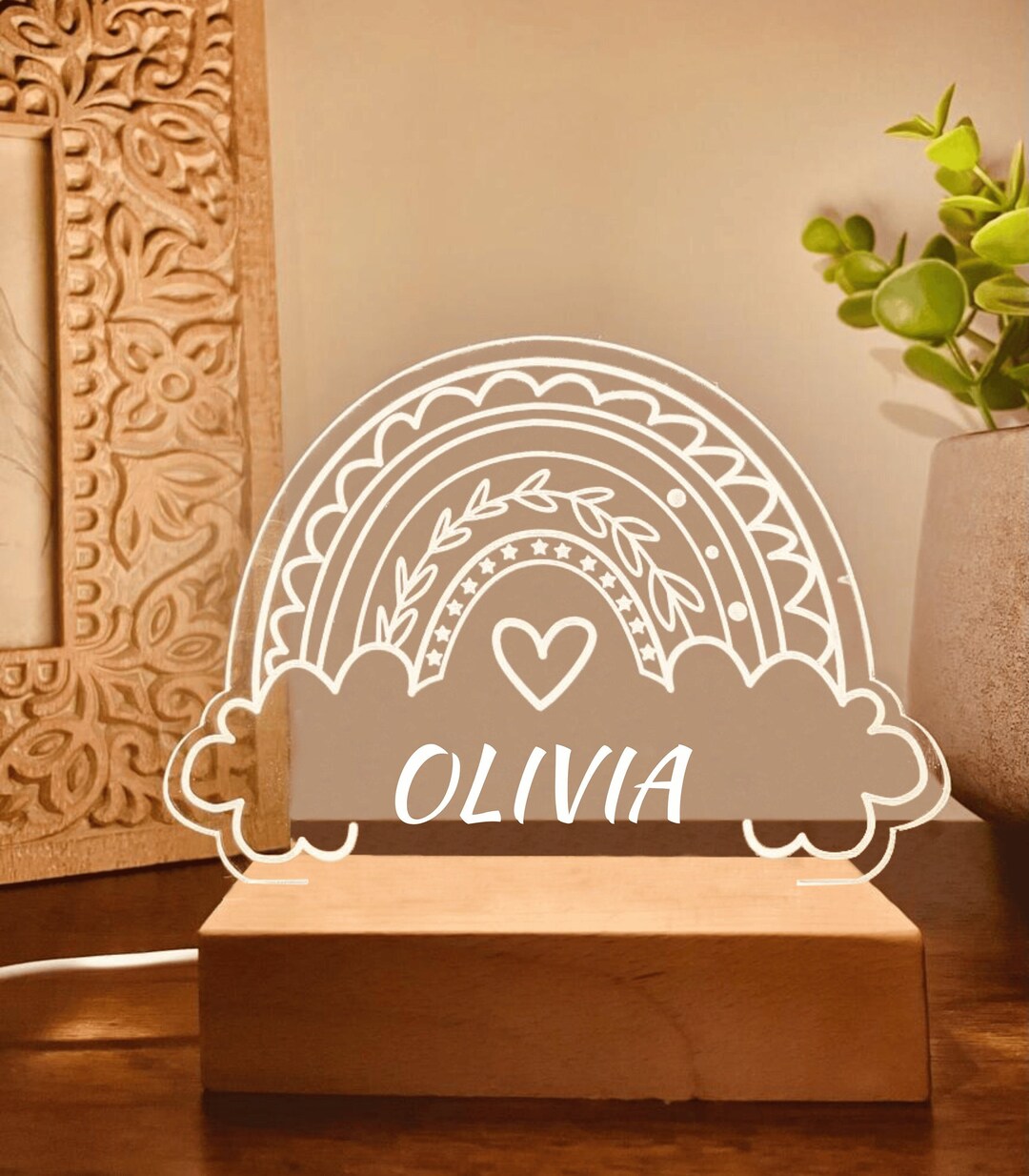 Night Light With Personalized Name for Kids Bedroom Decor, Acrylic ...
