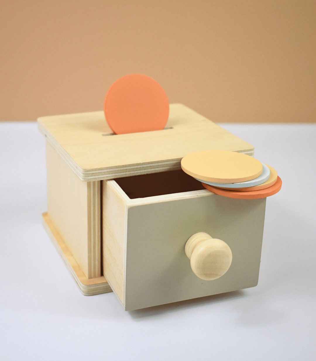 Montessori Coin Box, Object Permanence Box, Montessori Toys for 1 Year ...
