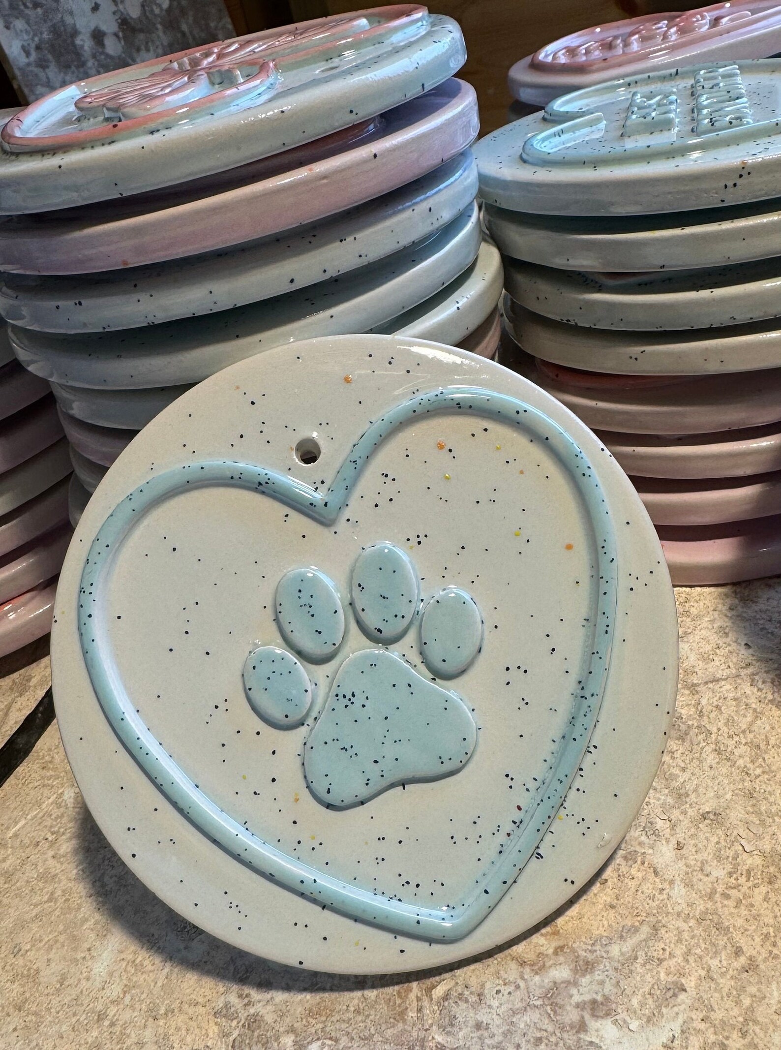 PAW Print-sweethearts-love Hearts-puppy-dogs-birthday Gifts-pottery ...