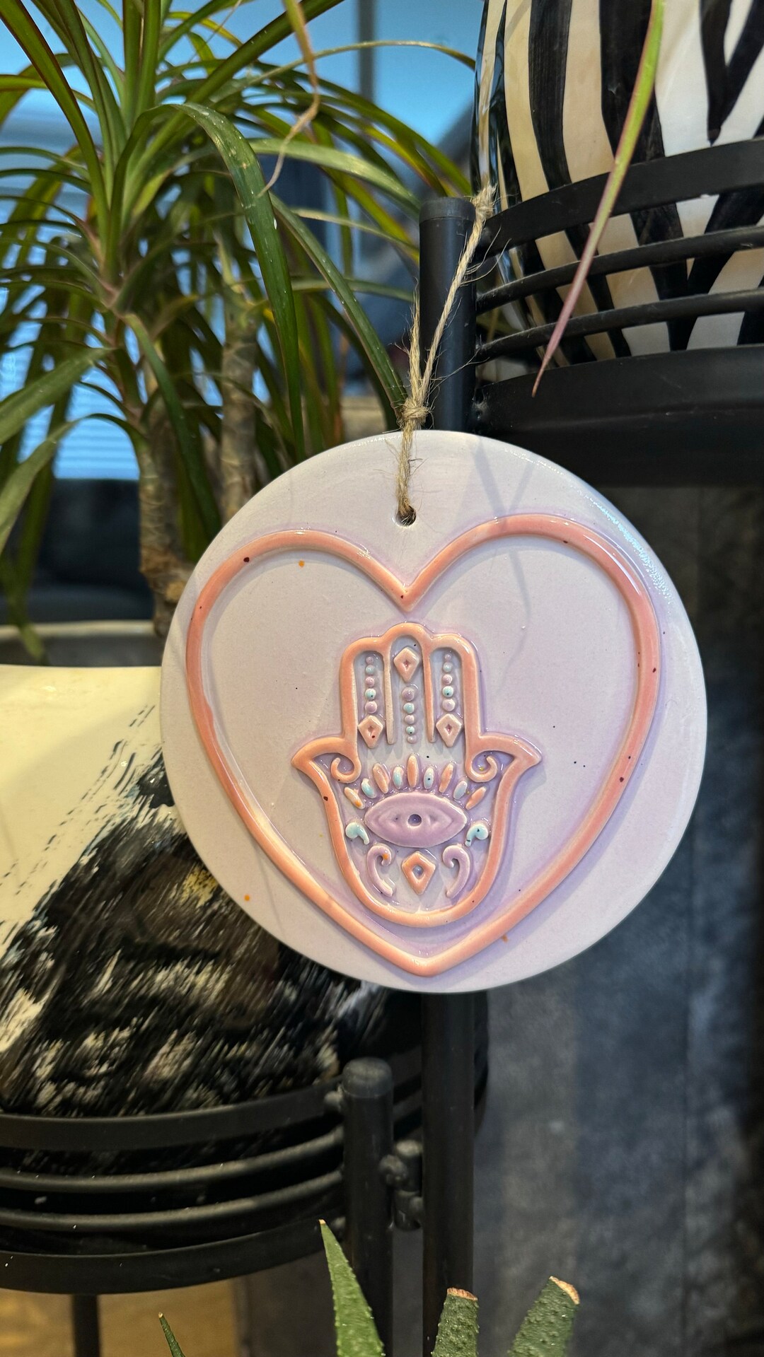 Hamsa-the Hand of Fatima-love Heart-keepsake-birthday Gifts-pottery ...