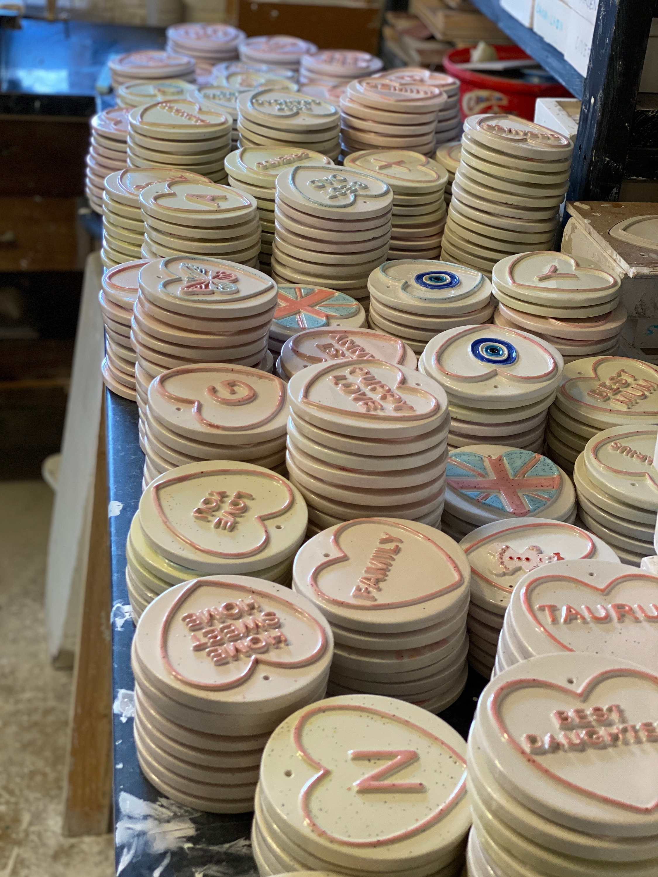 Hamsa-the Hand of Fatima-love Heart-birthday Gifts-pottery-hanging ...