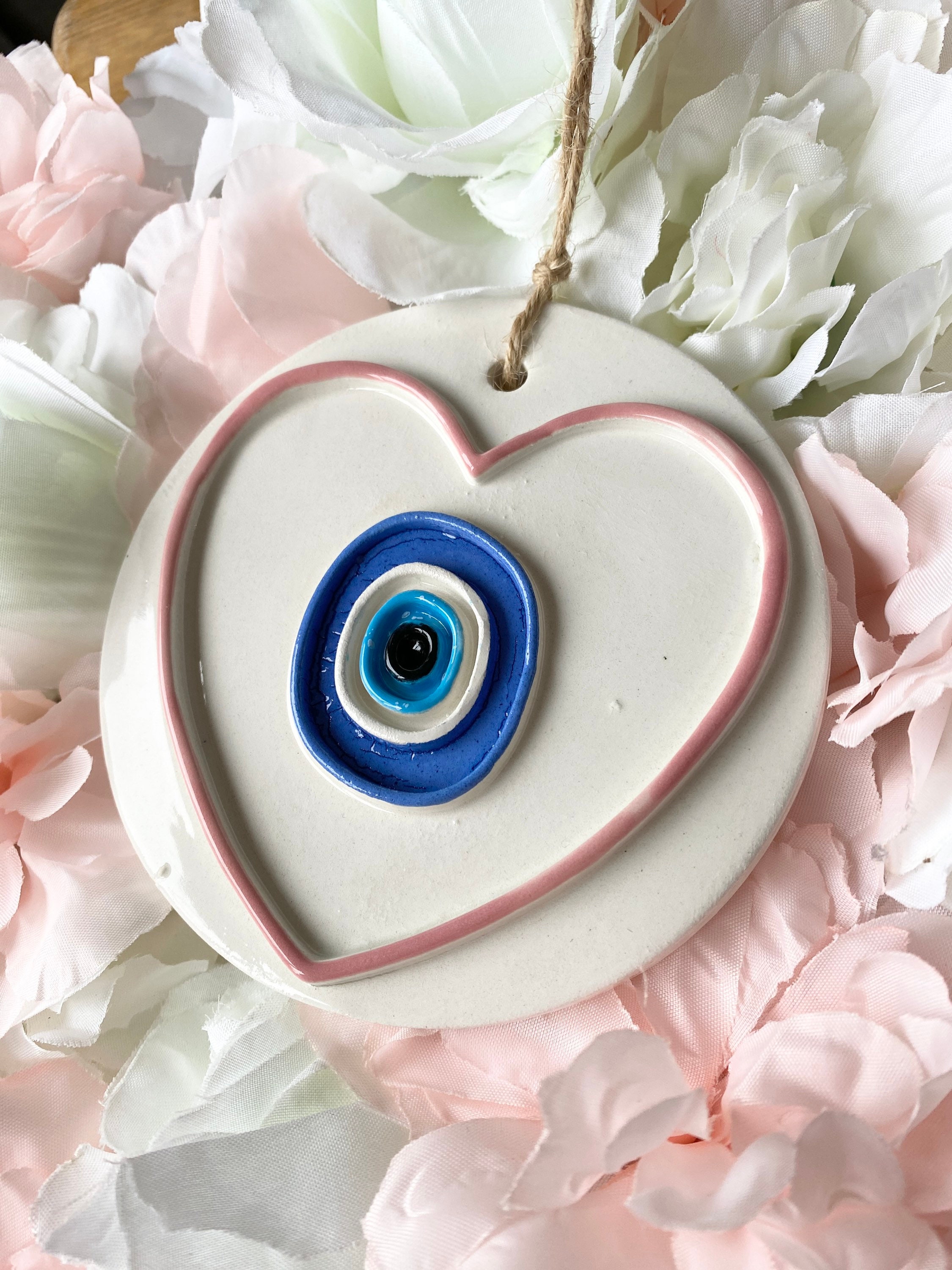 EVIL Eye-sweethearts-love Heart Sweets-pottery-hanging Heart-spiritual ...