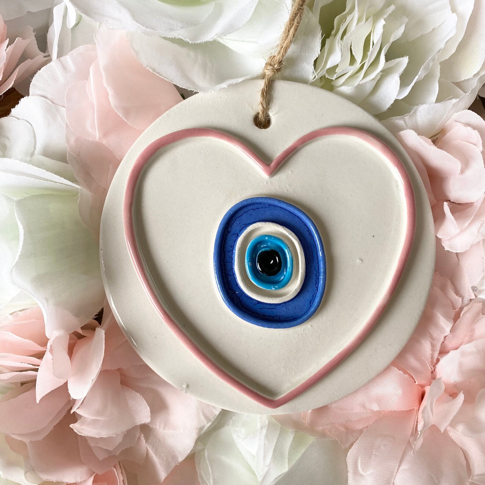 EVIL Eye-sweethearts-love Heart Sweets-pottery-hanging Heart-spiritual ...