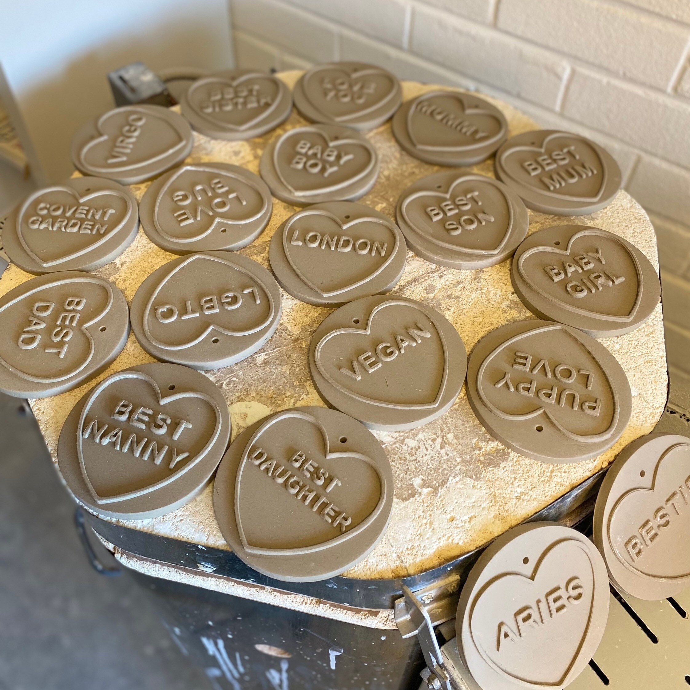 Hamsa-the Hand of Fatima-love Heart-birthday Gifts-pottery-hanging ...