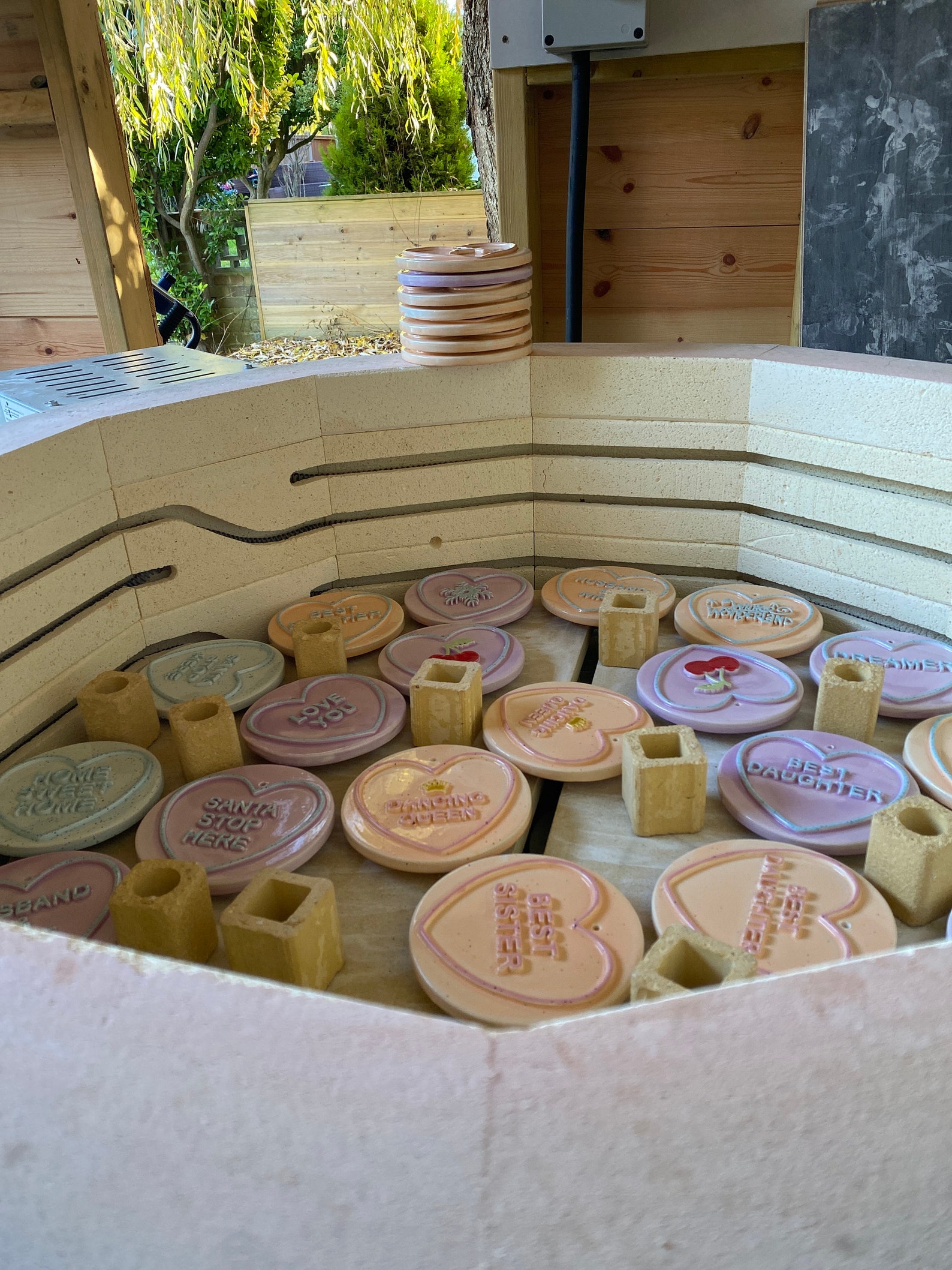 Hamsa-the Hand of Fatima-love Heart-birthday Gifts-pottery-hanging ...