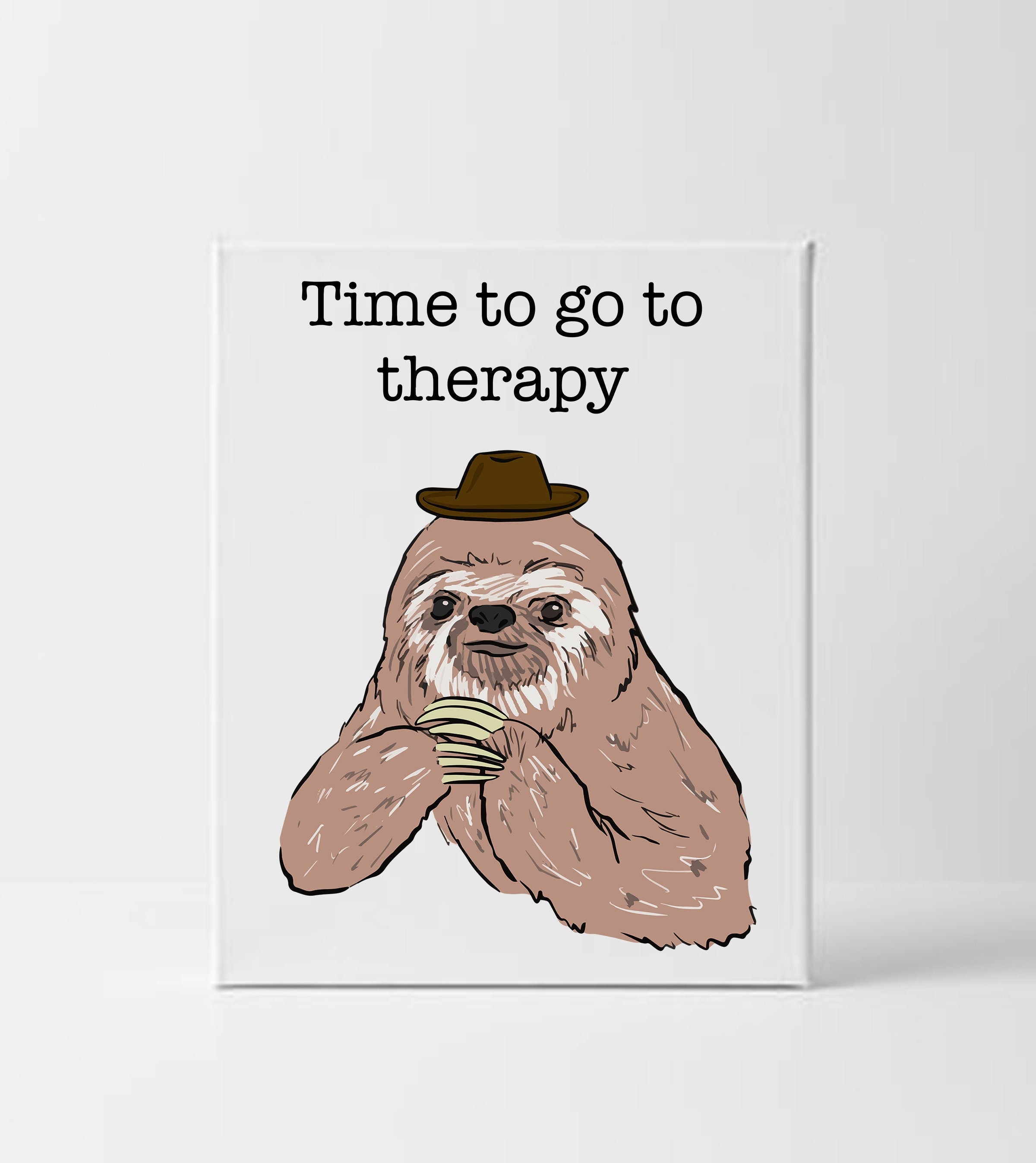 Therapy Sloth Time to Go to Therapy Funny Digital Art for Print Digital ...