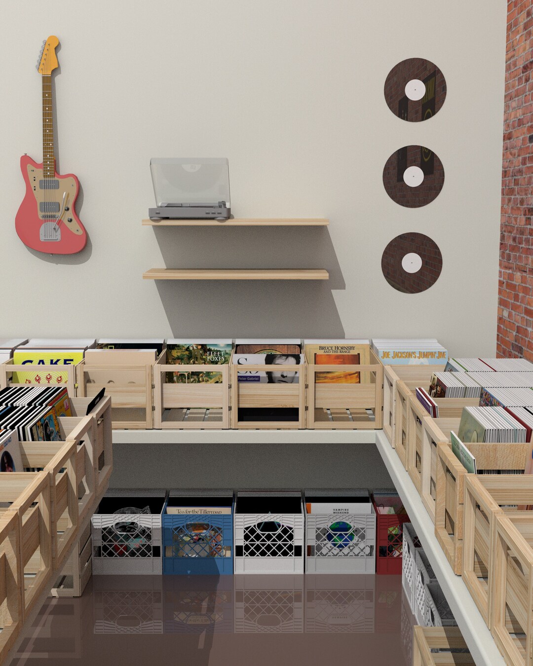 Record Store Digital Art 3D Model Scene for Print Digital Download - Etsy