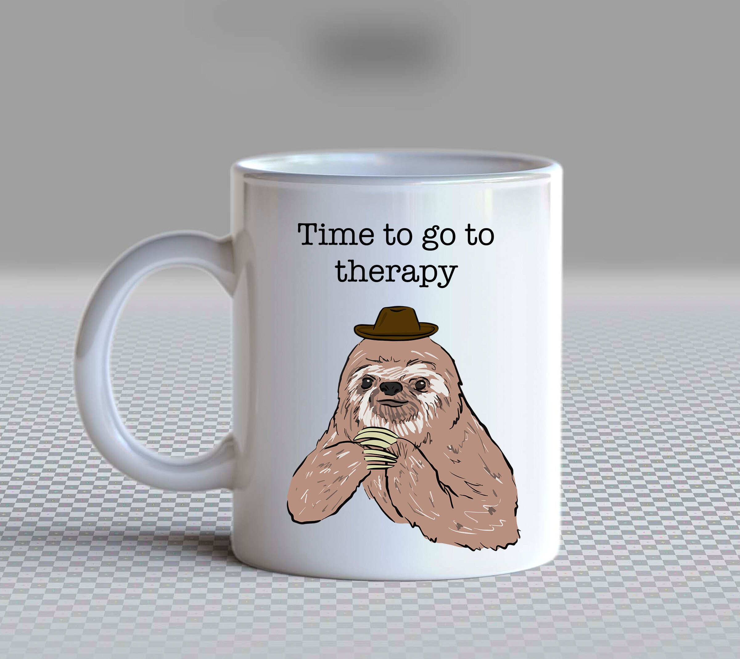 Therapy Sloth Time to Go to Therapy Funny Digital Art for Print ...