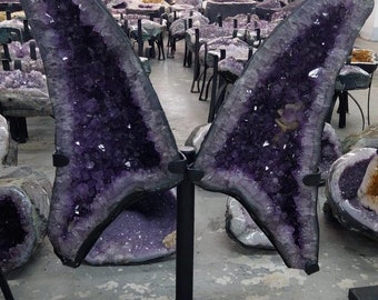 54" Amethyst BUTTERFLY/ ANGEL WINGS Crystal Pair**** Big Cathedral ...