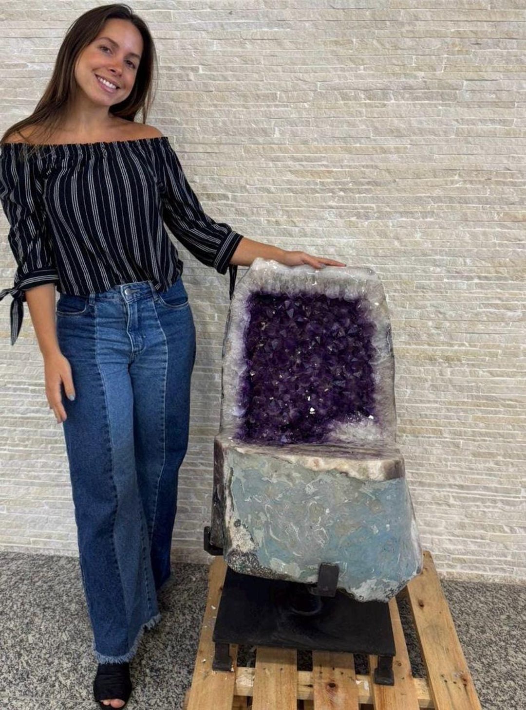 Big Amethyst THRONE CHAIR Natural Crystal Geode to Sit On! - Etsy