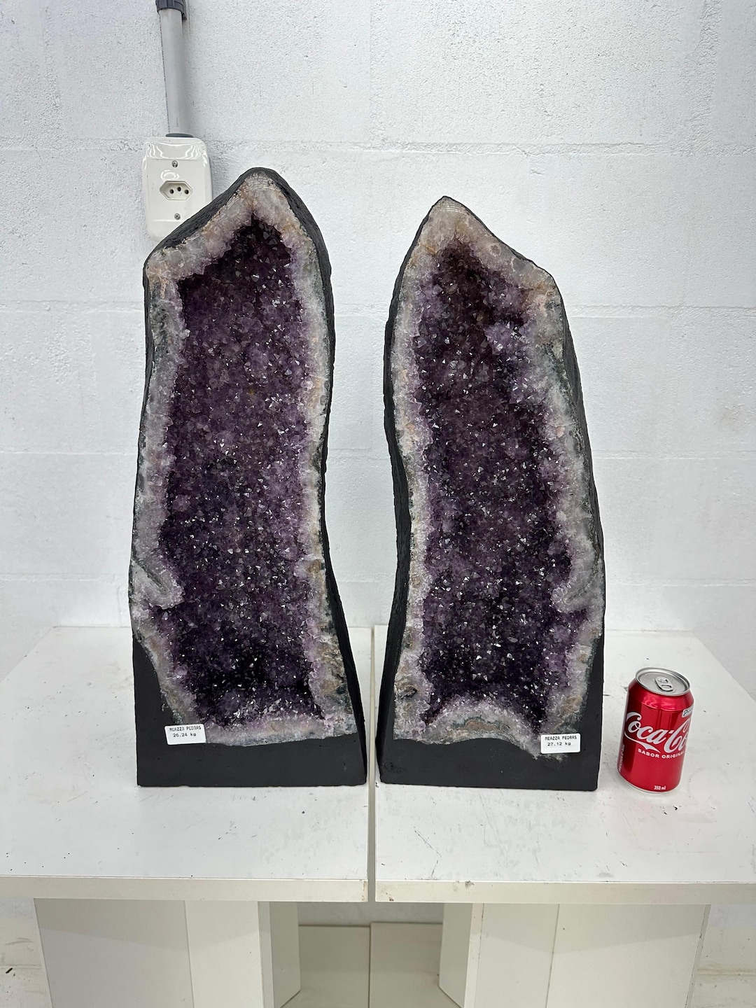 24” Tall Amethyst Cathedral Pair*** Natural Crystal Geodes - Etsy