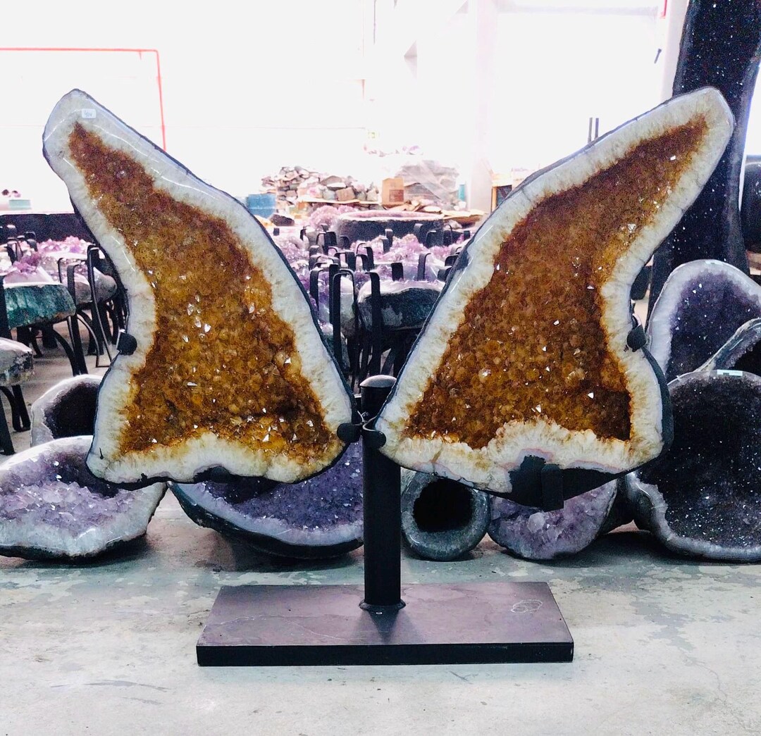 26” Tall CITRINE Butterfly/ Angel Wings Geode Crystal - Etsy