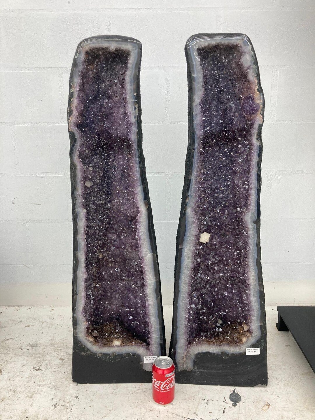 40” Tall Amethyst Cathedral Pair*** Natural Big Crystal Geodes - Etsy