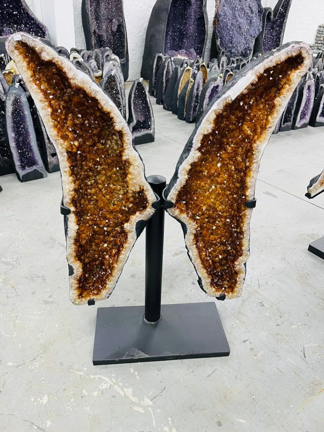 41 Citrine BUTTERFLY/ Angel WINGS Pair cathedral/ Geode/ Cluster - Etsy