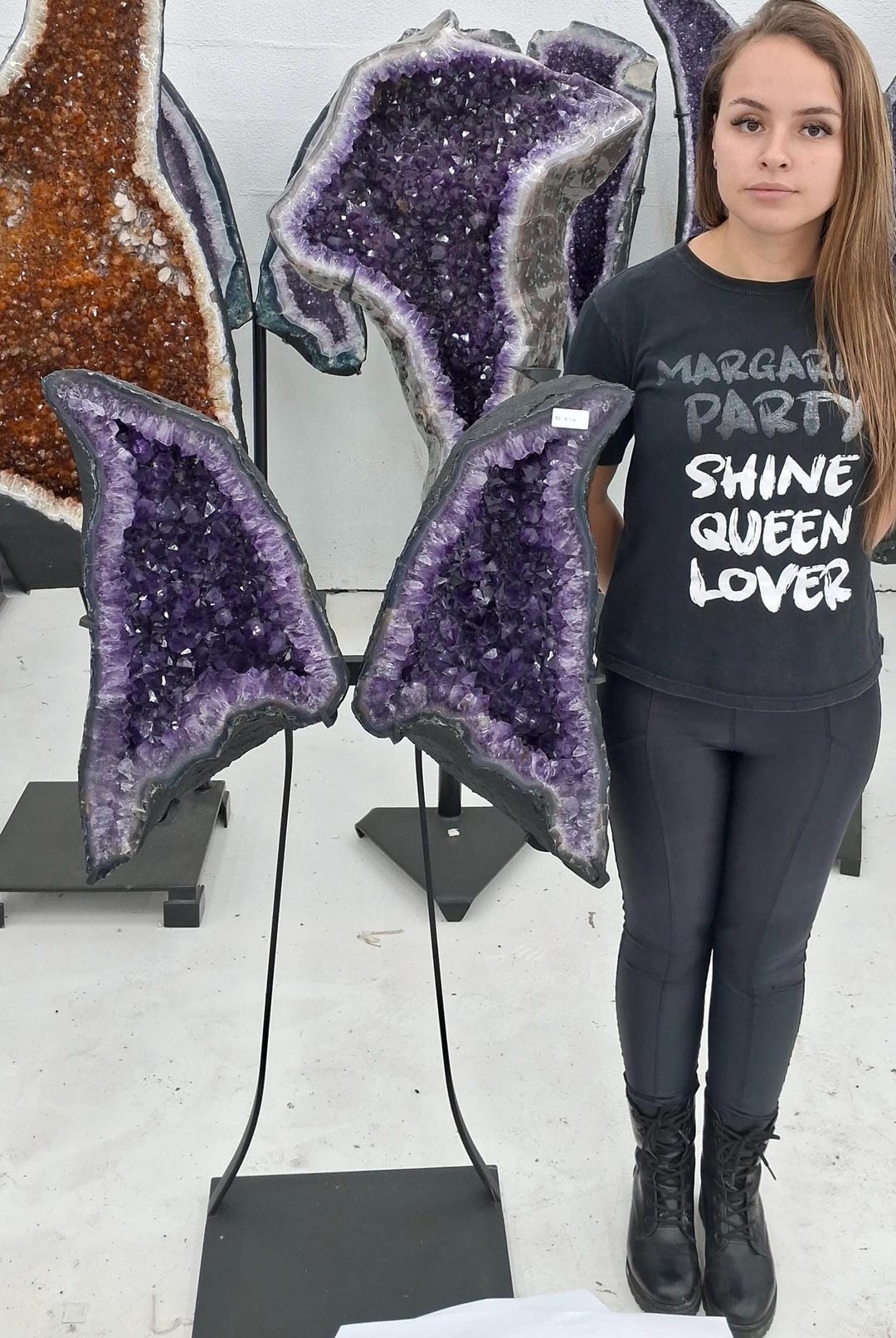 47” AMETHYST Butterfly/ Angel WINGS Big Crystal Geode Pair*** - Etsy