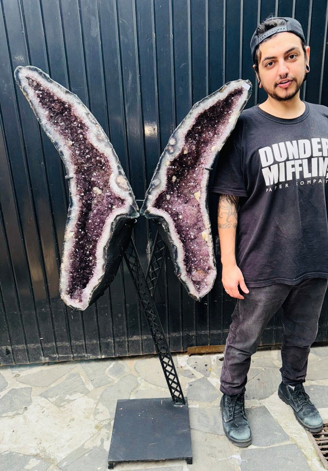 59 TALL Amethyst Butterfly/ Angel Wings Pair Natural Big Crystal Geode ...