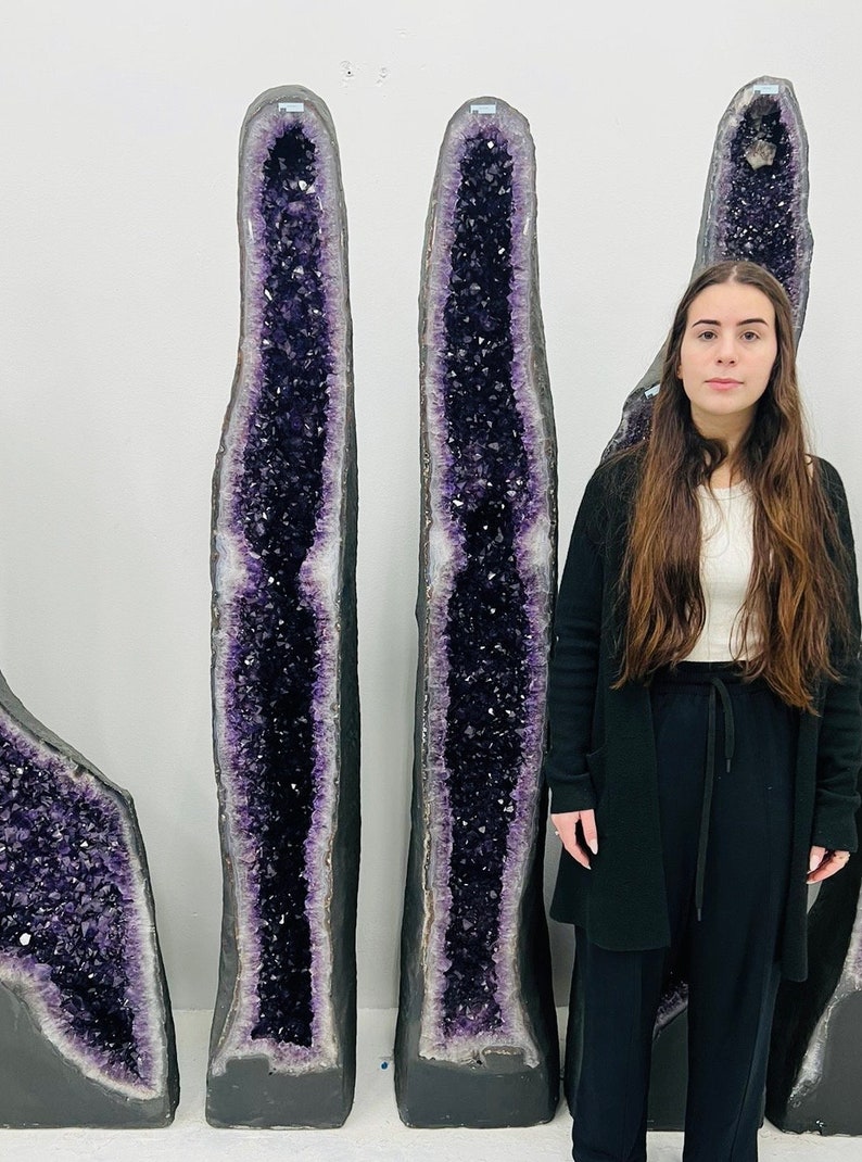 6.3 FT TALL Amethyst Cathedrals Pair super Color Quality Big Natural ...