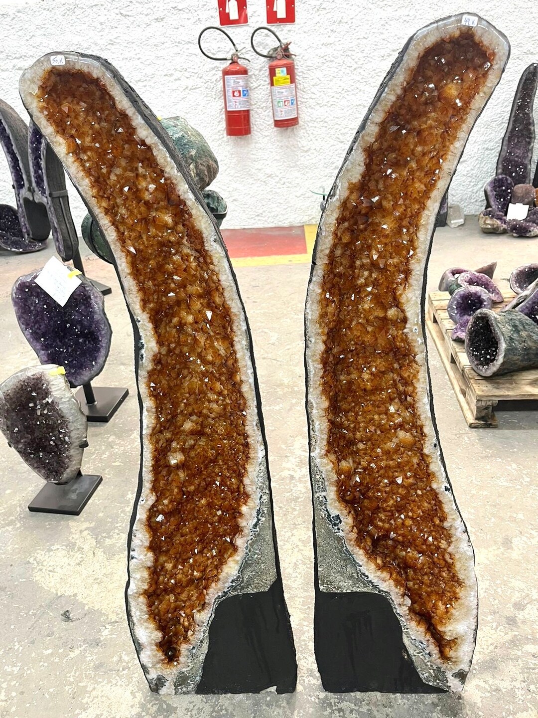 45 Tall Citrine Cathedrals PAIR Big Natural Geodes - Etsy