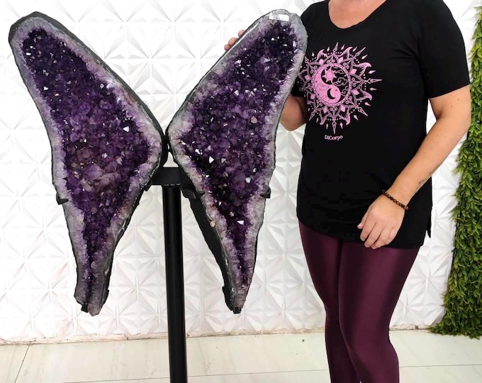 52” AMETHYST Butterfly/ Angel WINGS Big Crystal Geode Pair*** - Etsy