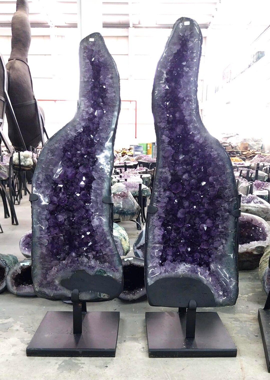 42.5” Tall AMETHYST Cluster Cathedral Geode Pair Natural Crystal - Etsy