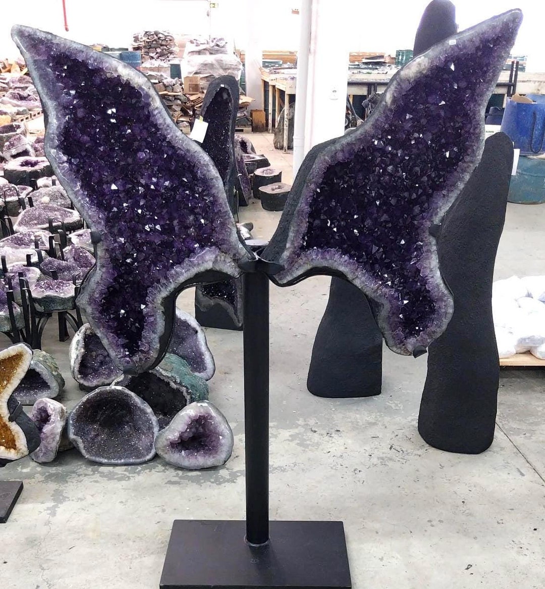 63.5” Tall AMETHYST Butterfly/ Angel Wings Geode Pair - Etsy