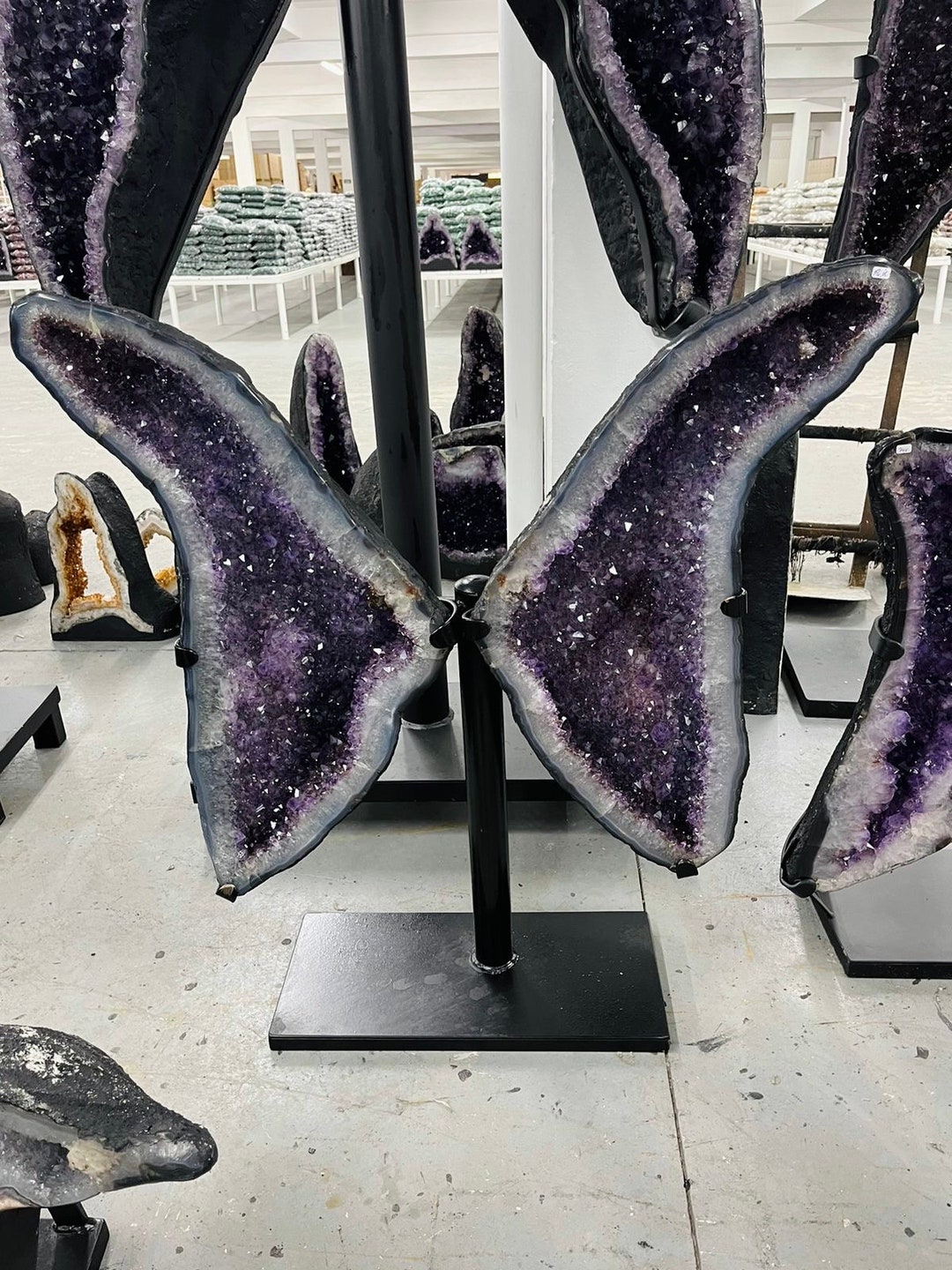 37 Amethyst Butterfly/ Angel Wings Geode Cathedral Pair - Etsy