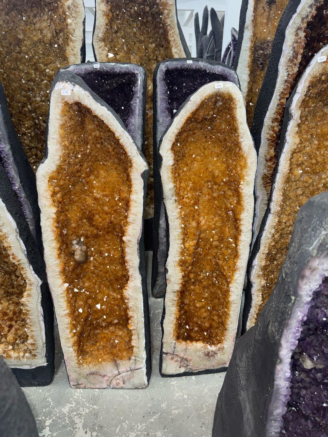 31” Tall CITRINE Cathedral PAIR*** Big Crystal Geodes - Etsy