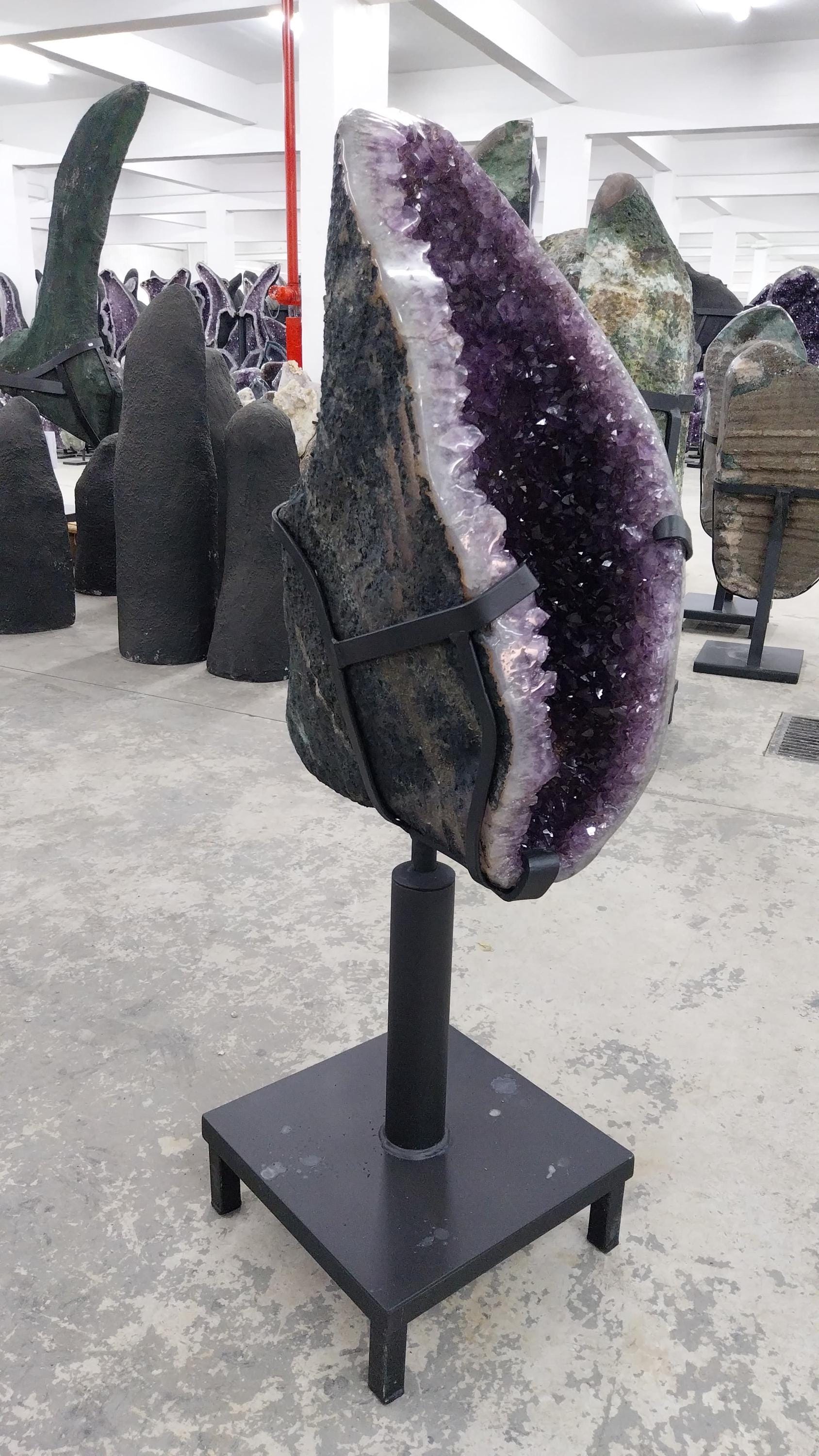 43” Tall BIG AMETHYST GEODE Unique Cluster + Stand Natural Crystal - Etsy