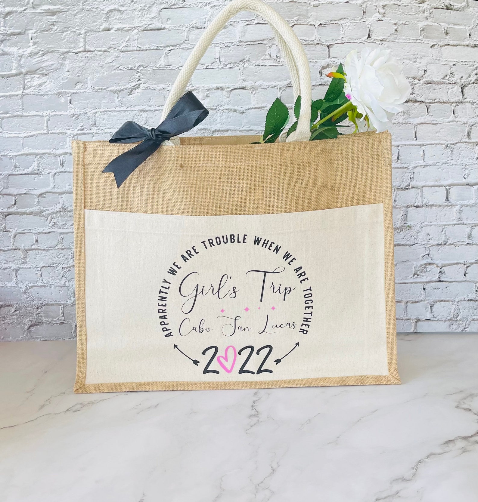 Girls Weekend Tote Custom Beach Tote Bag Jute Bag Girls - Etsy
