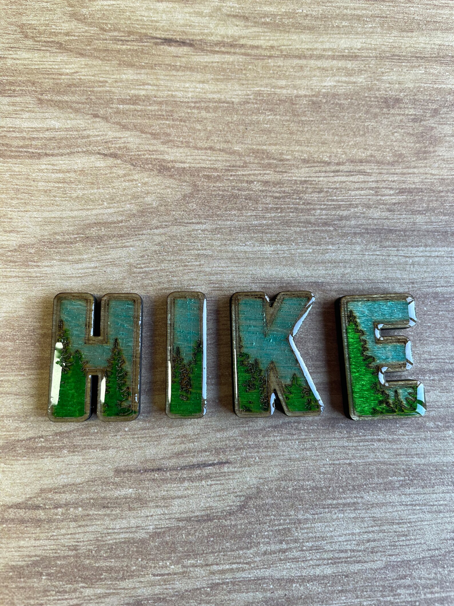Hike Wood Veneer Resin Title Letters for Scrapbooking Crafts, Cards ...