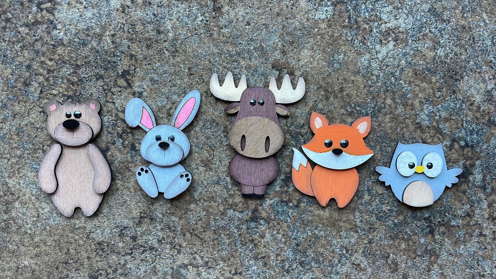 Woodland Critters Wood Veneer Scrapbooking Embellishments for Layouts ...