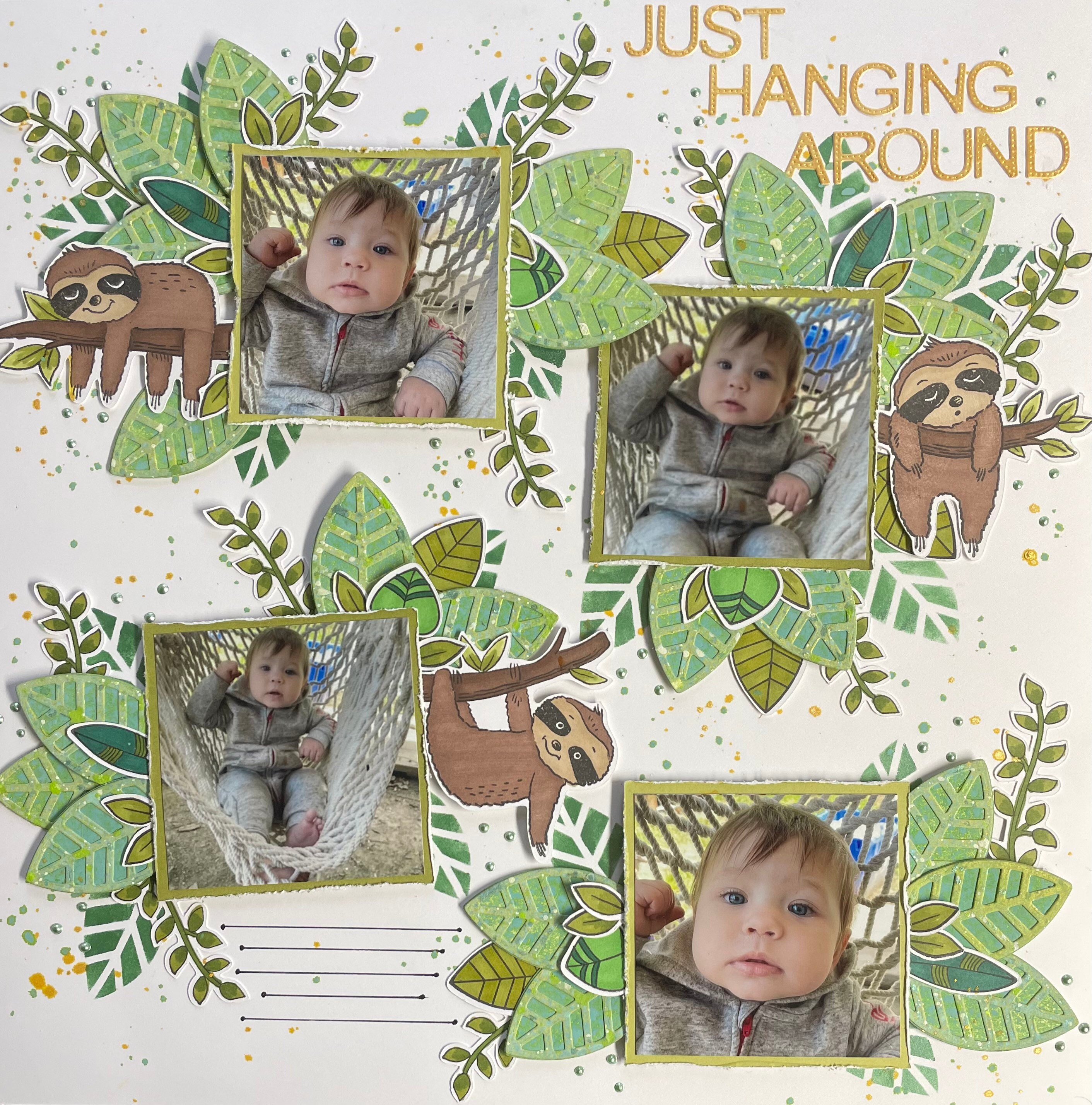 Just Hanging Around Scrapbook Layout, Scrapbooking, Embellishments, - Etsy