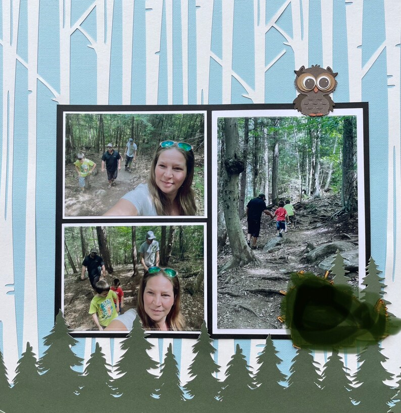 Go Hiking Double Page Scrapbook Layout for 12x12 Scrapbooking. Outdoors ...