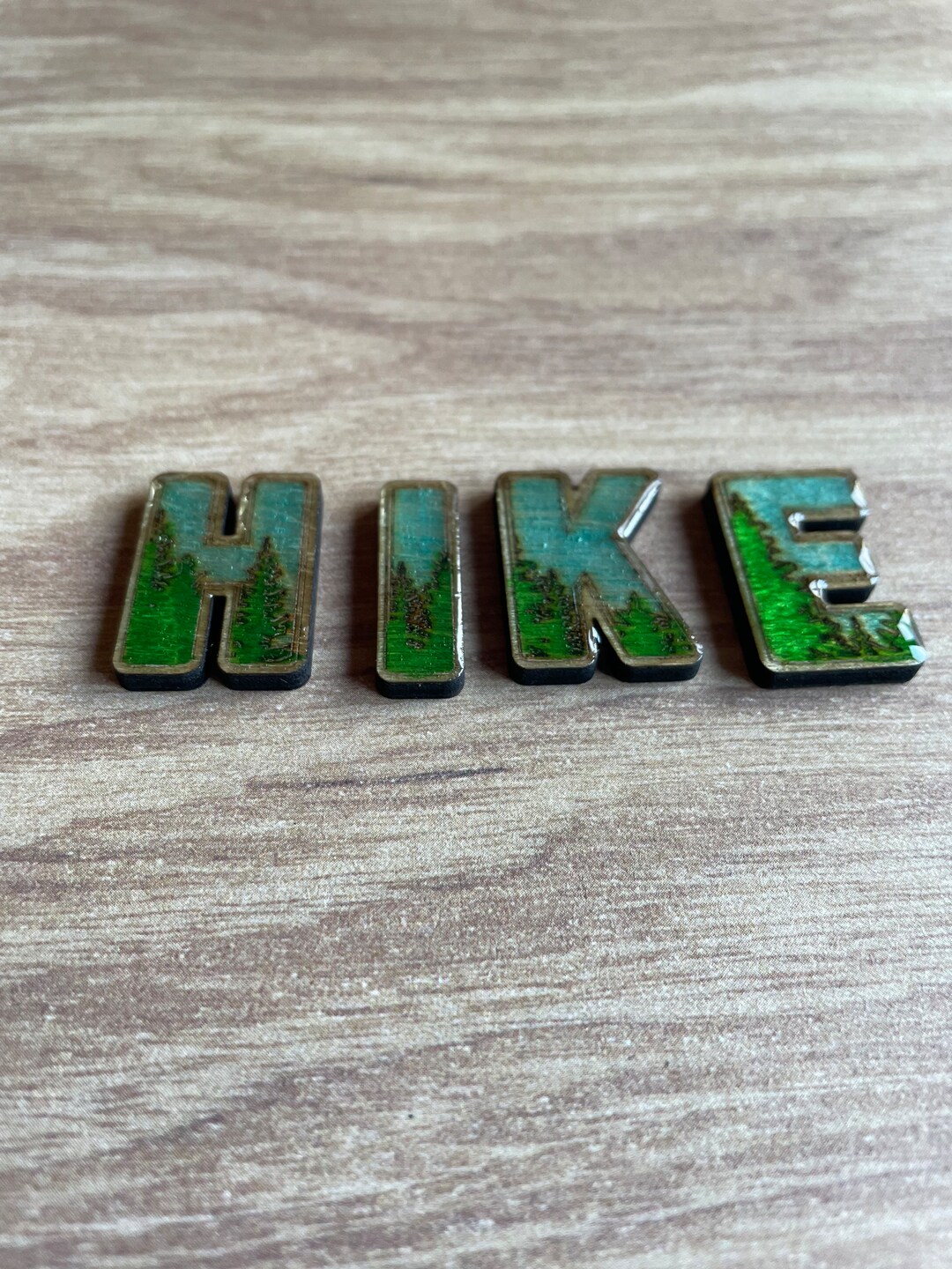 Hike Wood Veneer Resin Title Letters for Scrapbooking Crafts, Cards ...