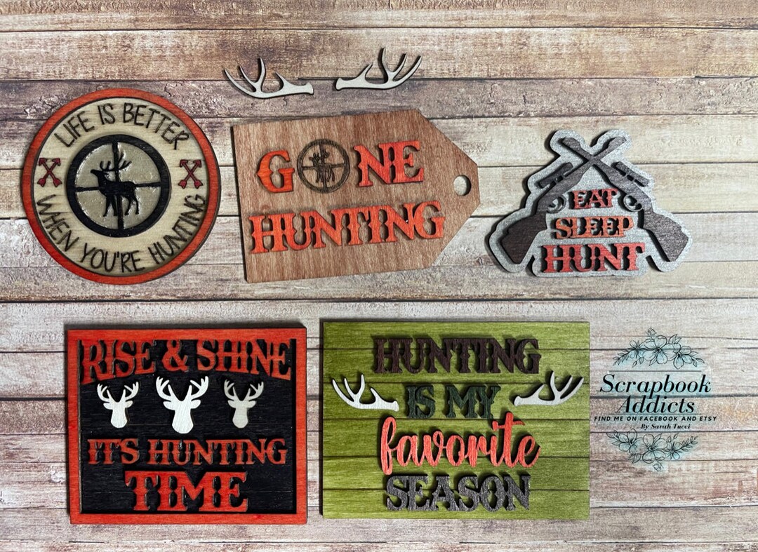 Hunting Time Scrapbook Embellishments Title, Deer, for Layouts, Cards ...