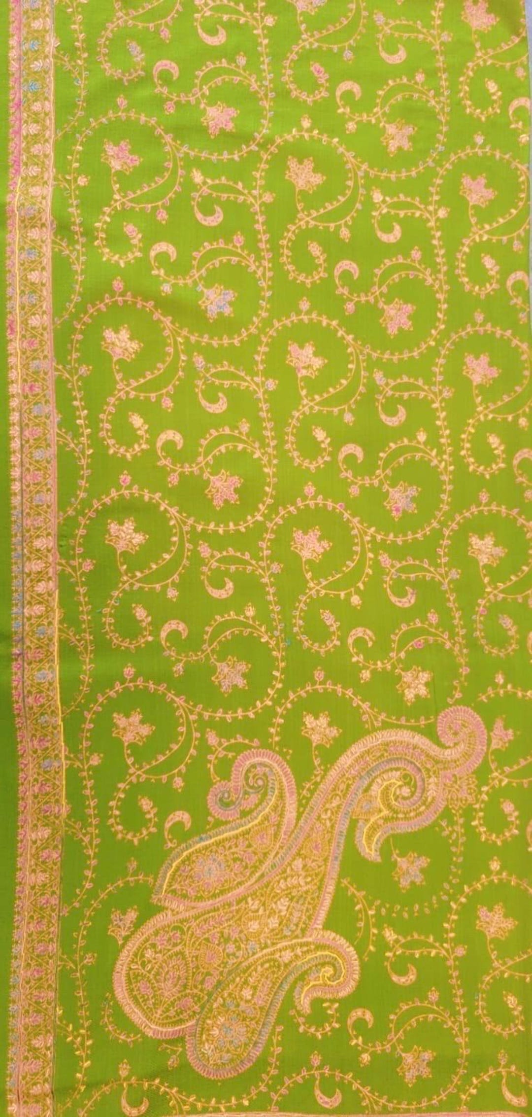 Handcrafted 100% Pashmina Shawl With Cross Stitch Patterns From the ...