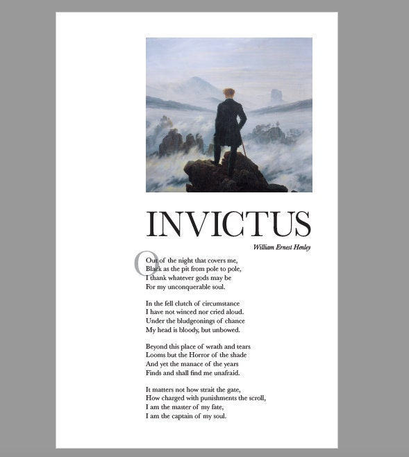 Invictus Wall Print - Etsy