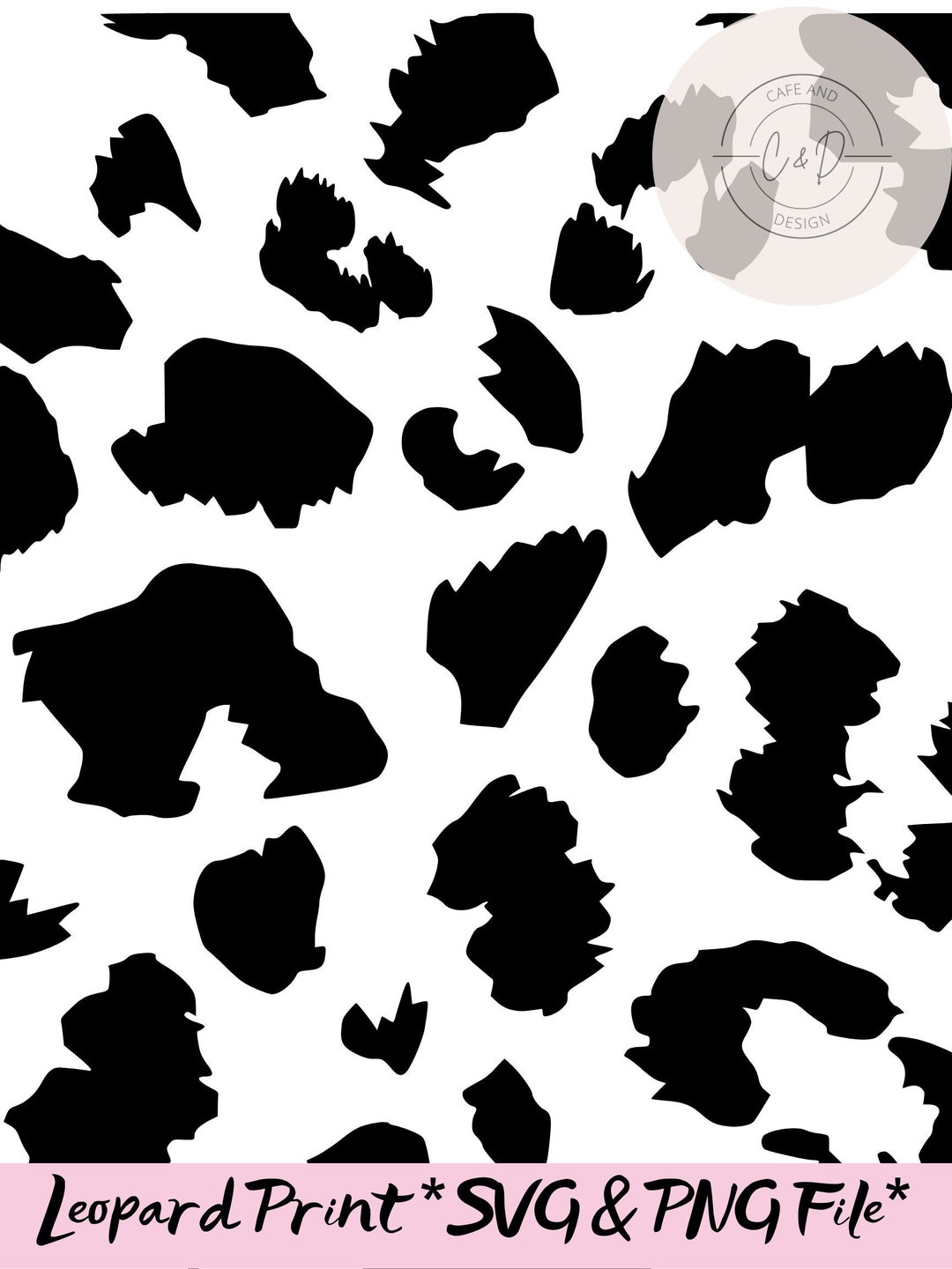 Leopard Print SVG & PNG File, Cricut, Glowforge, Silhouette, Digital ...