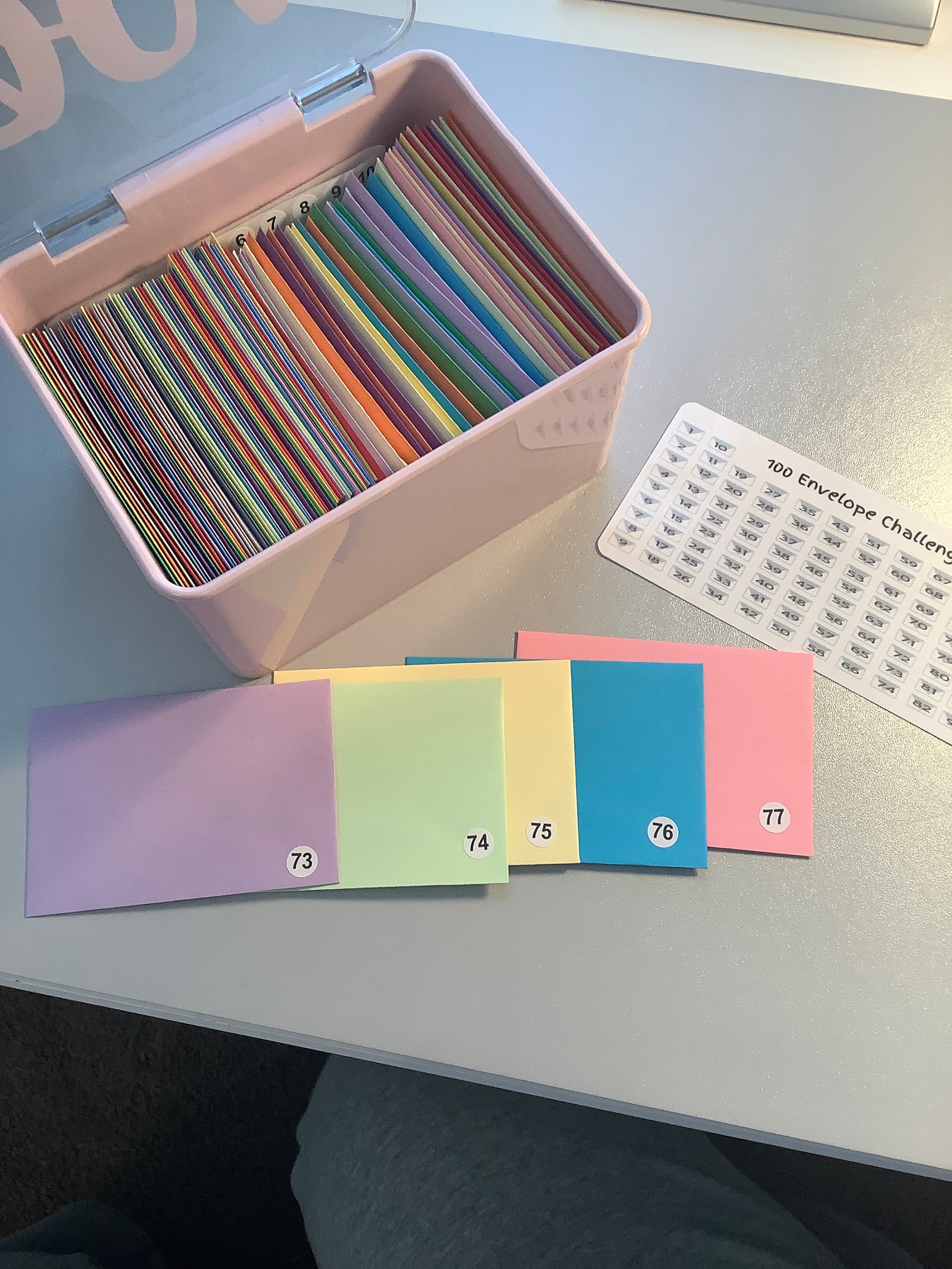 100 Envelope Savings Challenge Box - Etsy