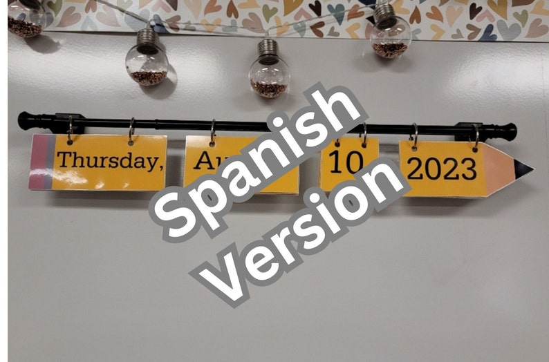 SPANISH Pencil Flip Calendar Digital File | Descarga Digital Del ...