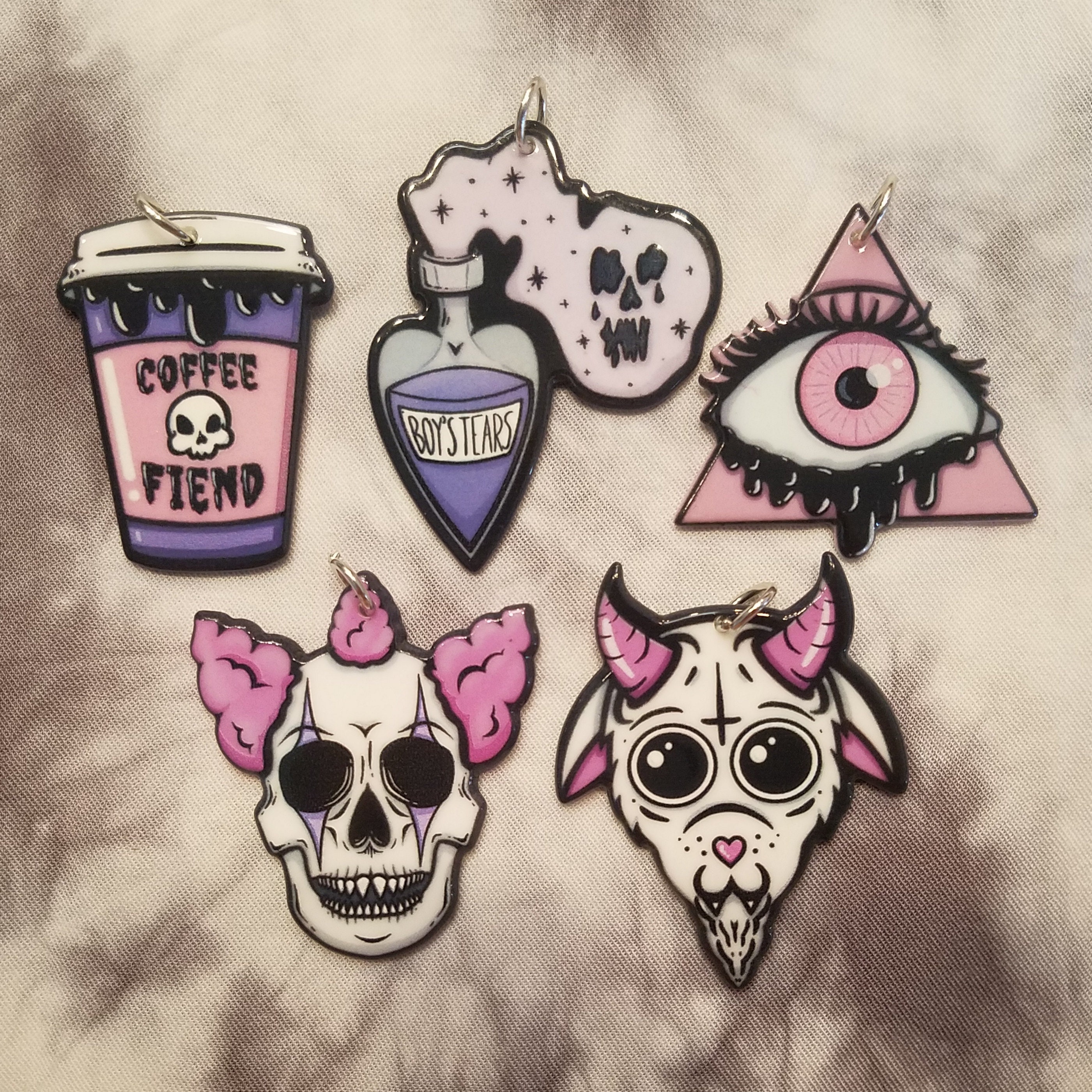 Pastel Goth Charms Halloween Charms Horror Charms Coffee - Etsy