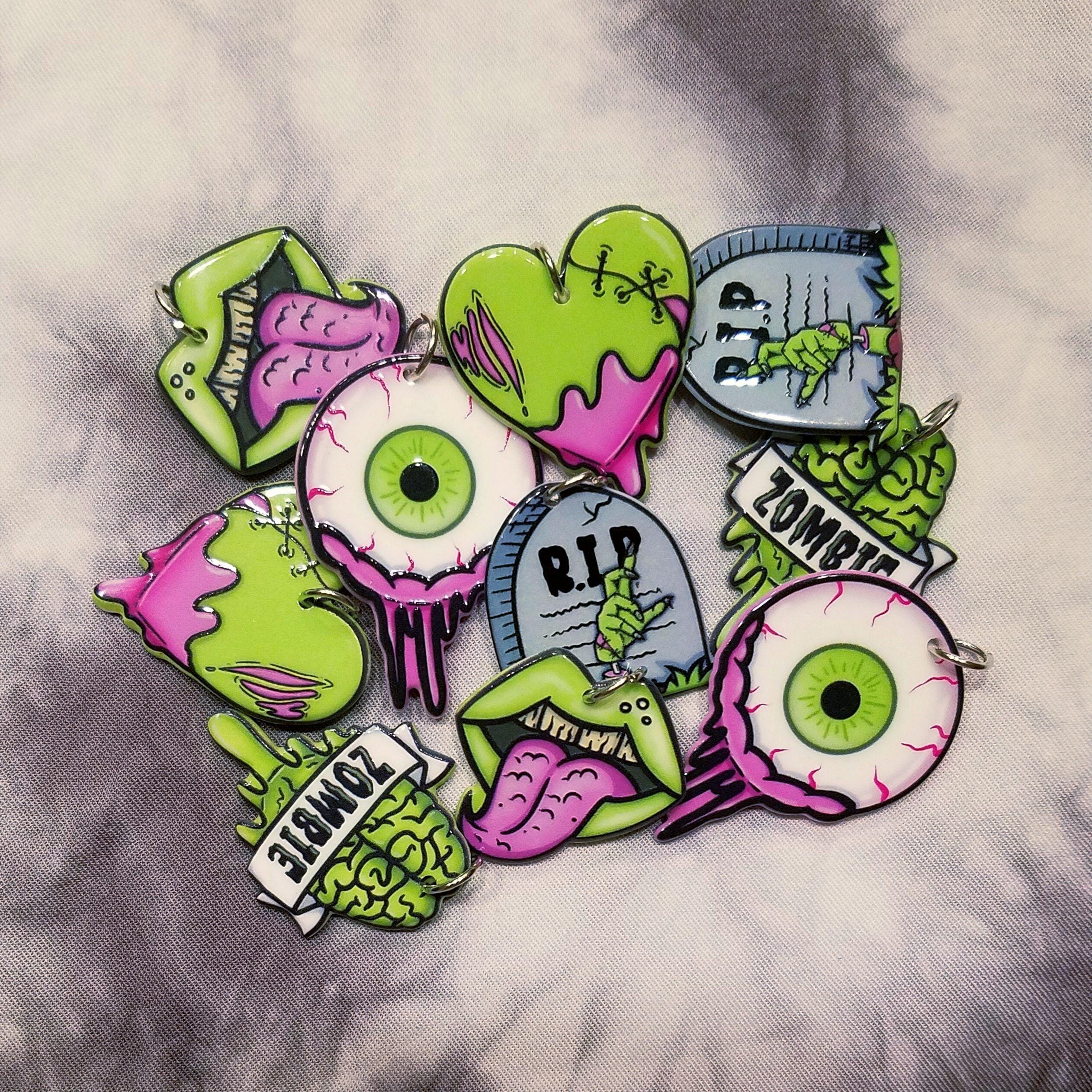 Zombie Charms - Halloween Charms - Zombie Brain - Zombie Heart - Zombie ...