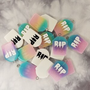 RIP Tombstone Charms - Gravestone Charms - Halloween Charms - Resin ...