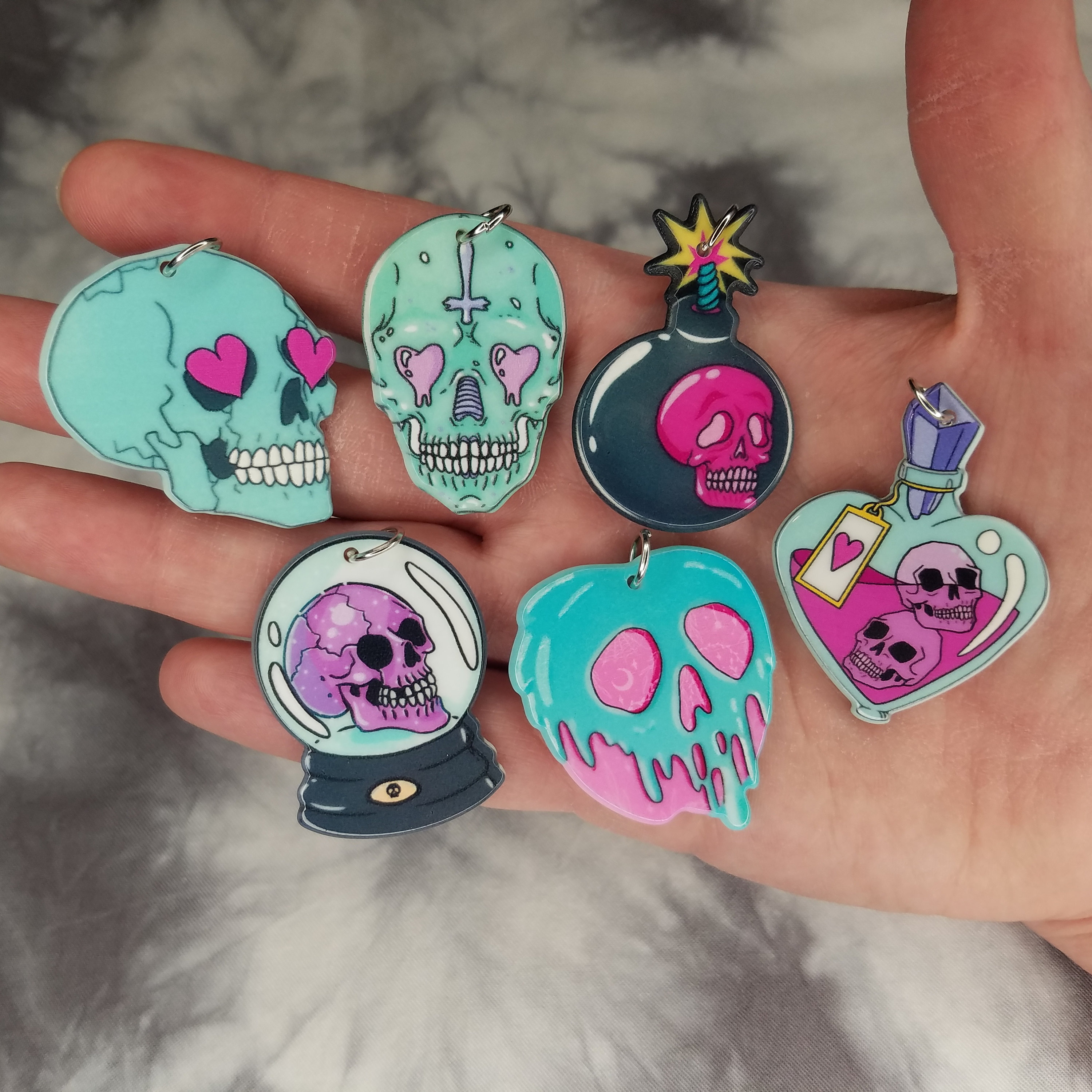 Pastel Goth Charms Skull Charms Creepy Cute Jewelry - Etsy