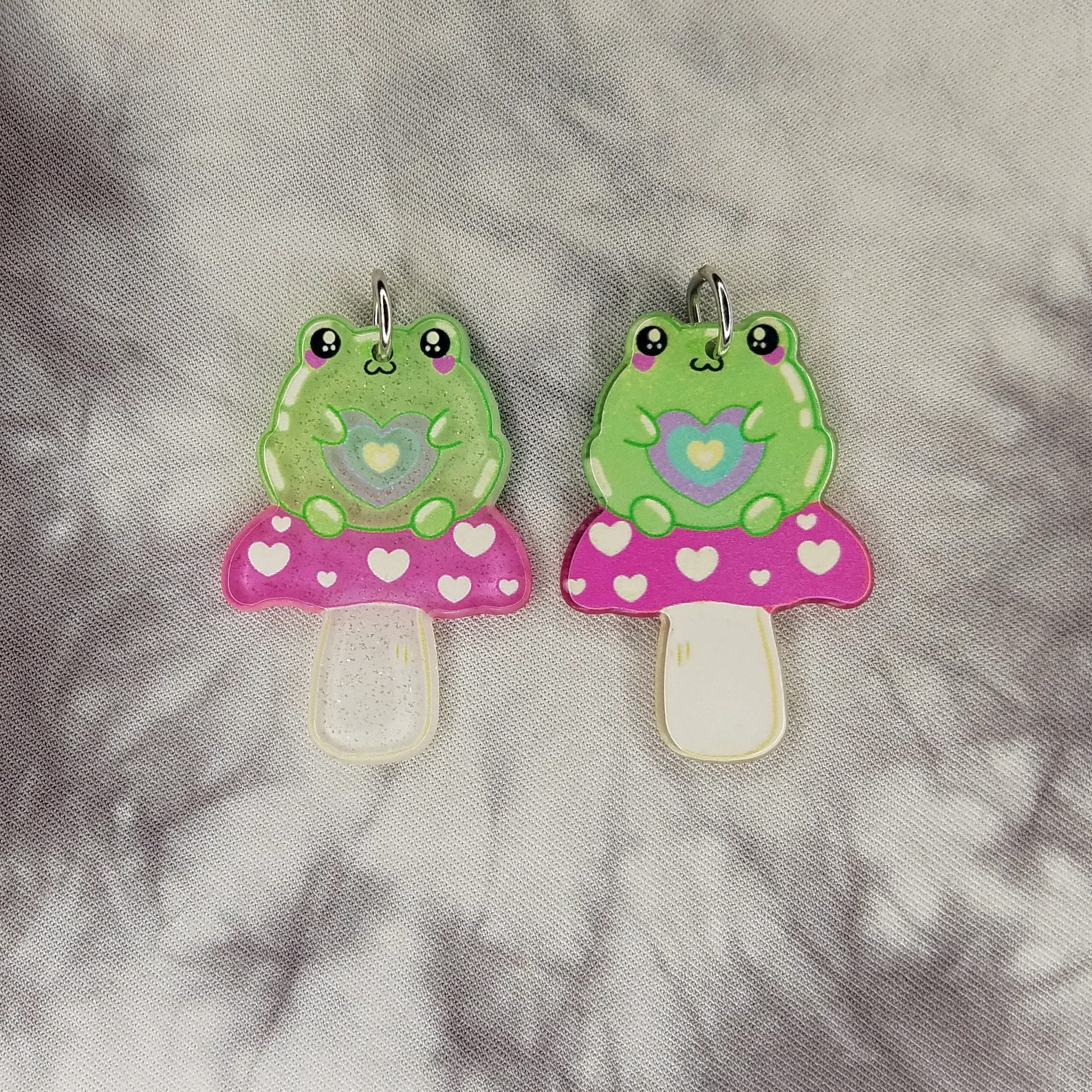Glittery Froggie Charms Cute Kawaii Frog Charms Colorful - Etsy