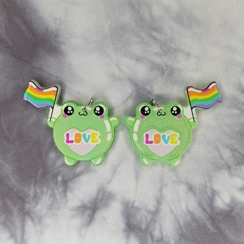 Glittery Froggie Charms Cute Kawaii Frog Charms Colorful - Etsy