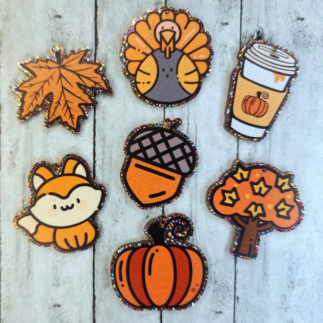 Fall Charms - Acrylic Charms - Autumn Season - Thanksgiving Jewelry ...